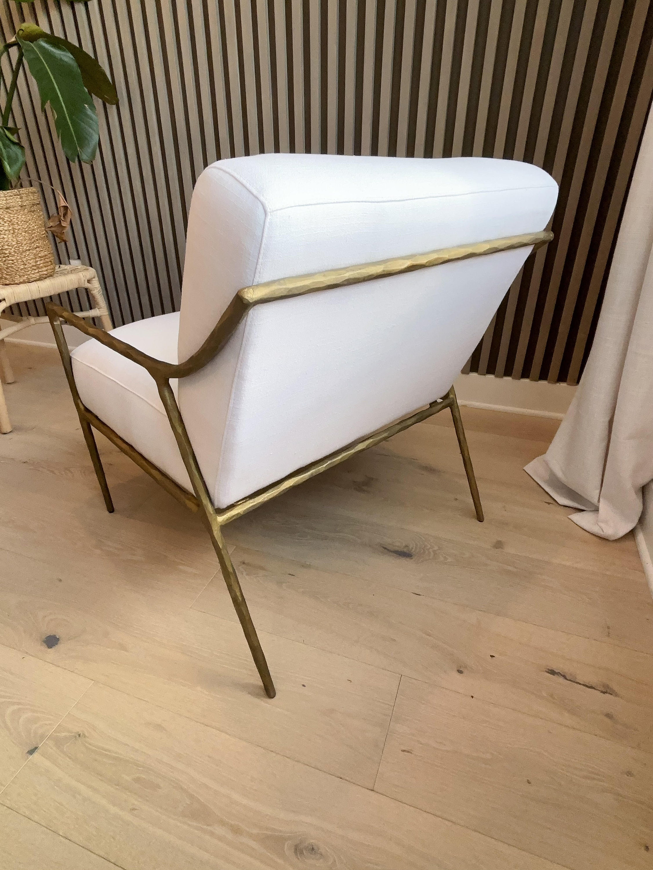 Handmade Forged Brass Slope Arm Chair - RESTORATION HARDWARE Inspired ...