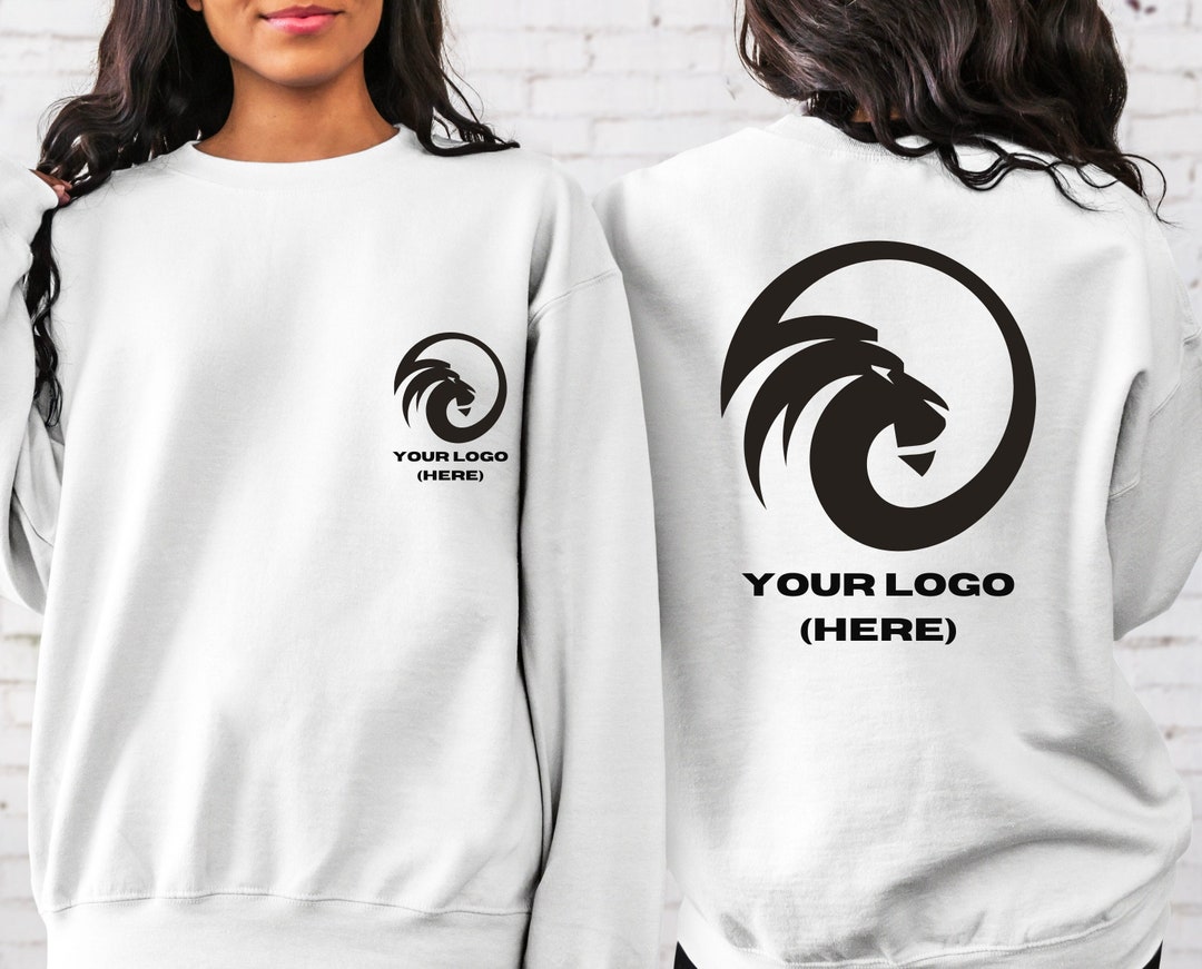 Custom Compony Logo Sweatshirt, Custom Logo Front and Back Sweater ...