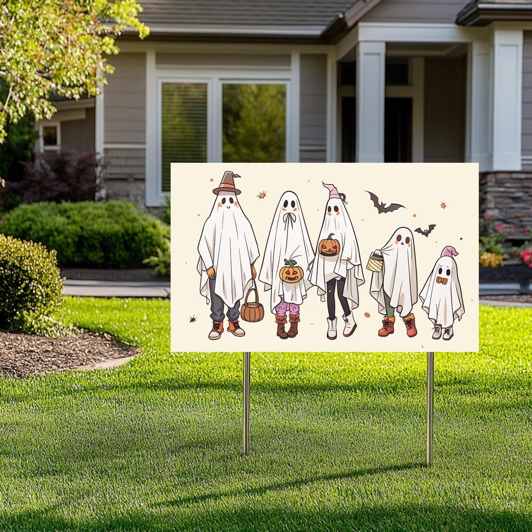 Ghost Family Halloween Yard Sign, Halloween Custom Yard Sign, Spooky ...