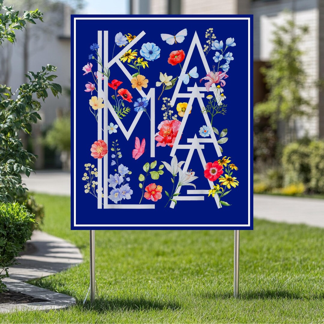Botanical Kamala Yard Sign, Kamala Harris Voting 2024 Presidential ...