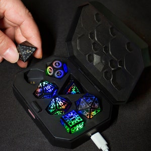 Electronic Luminous LED DND Dice Set,rechargeable Electric Dice,light up DND Dice for Board ...
