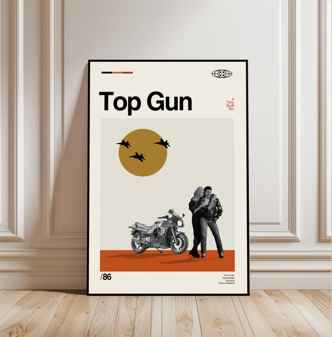 Top Gun Poster, Midcentury Art, Retro Poster, Modern Art, Minimalist ...