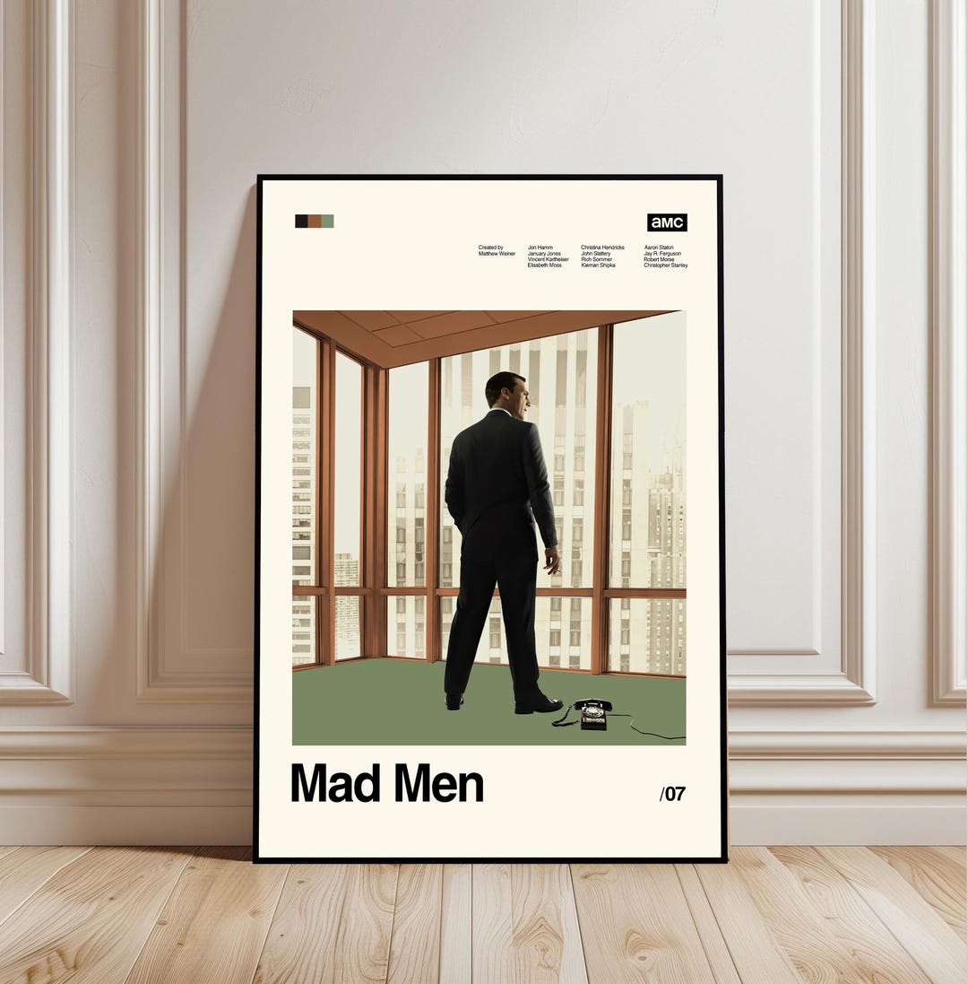 Mad Men Poster, Don Draper Poster, Mid Century Modern Art, Retro Poster ...