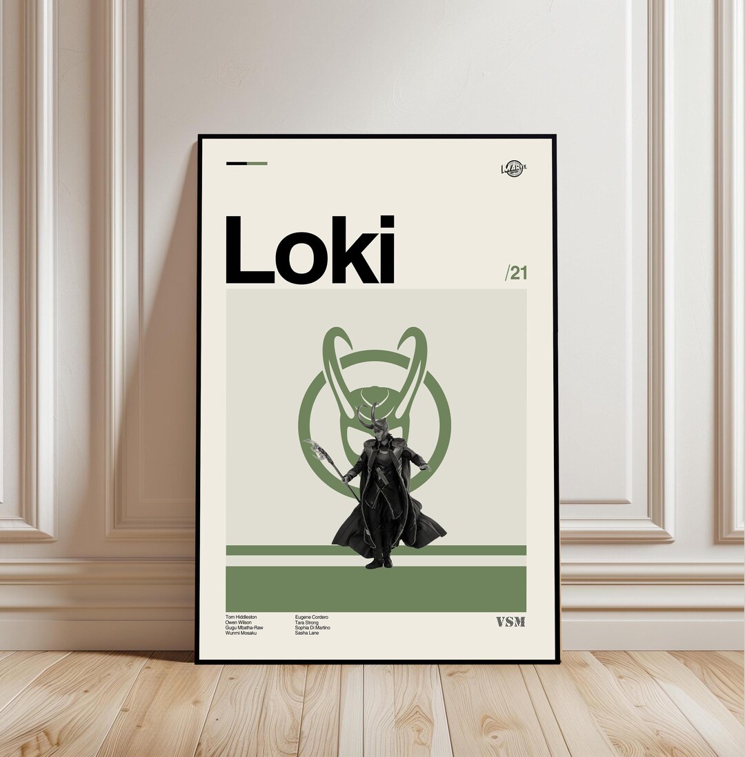 LOKI Poster, Loki Tv Series Poster, Mid Century Modern Art, Retro ...