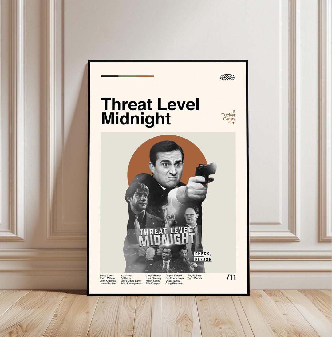 Threat Level Midnight Poster, Midcentury Art, Retro Poster, Modern Art ...