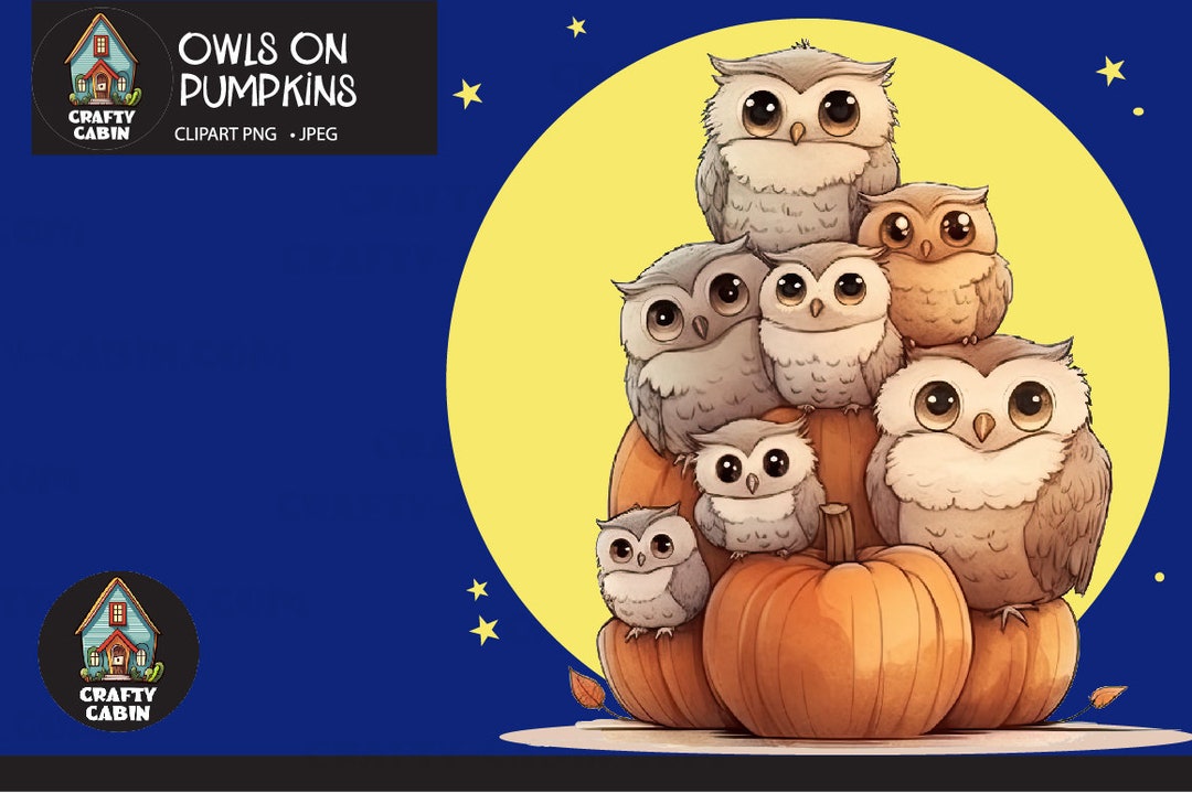 Bunch of Owls Halloween Clipart 2 - Etsy