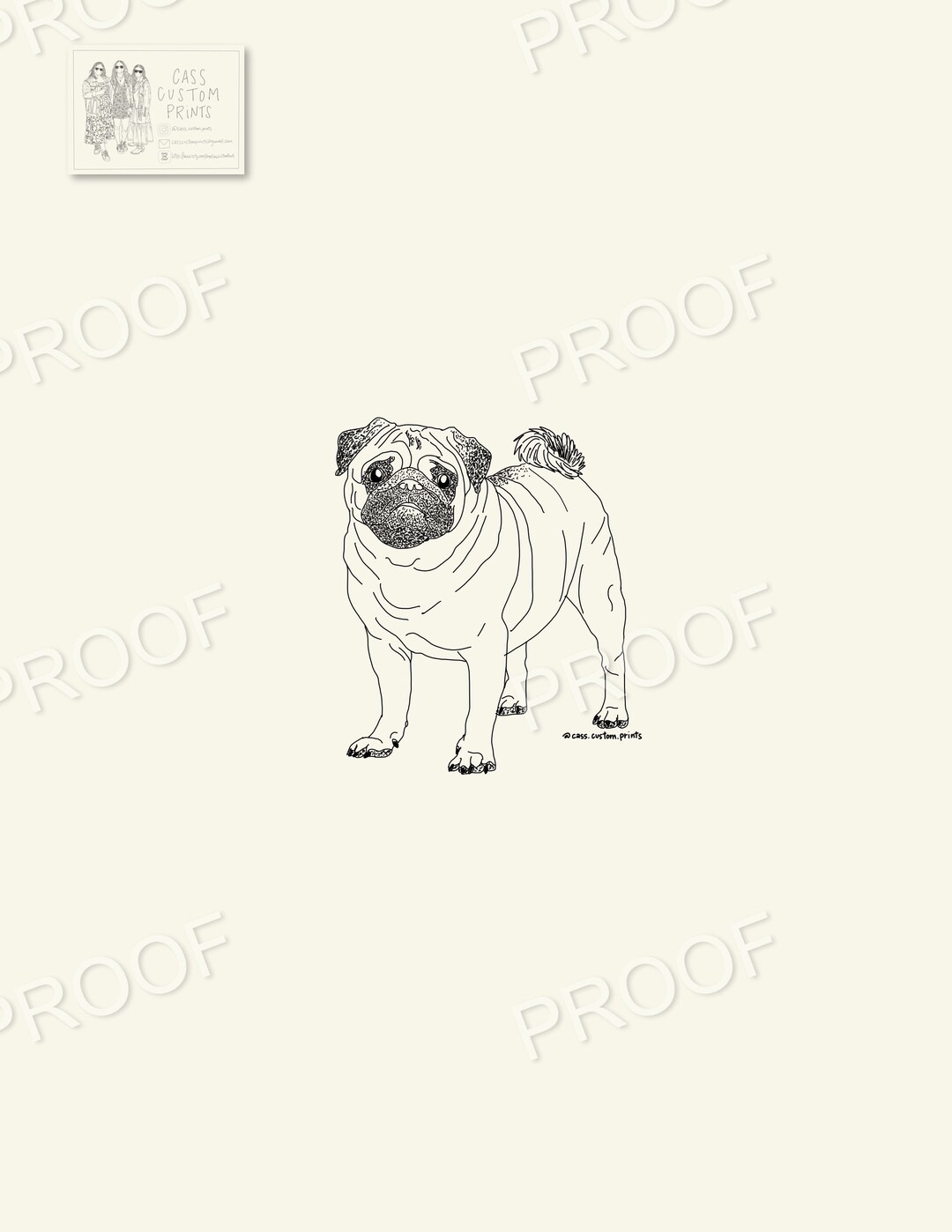 Pug Portrait Art Print *digital Download* - Etsy