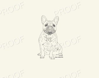 Frenchie One Line Portrait DIGITAL DOWNLOAD Minimalism Line - Etsy