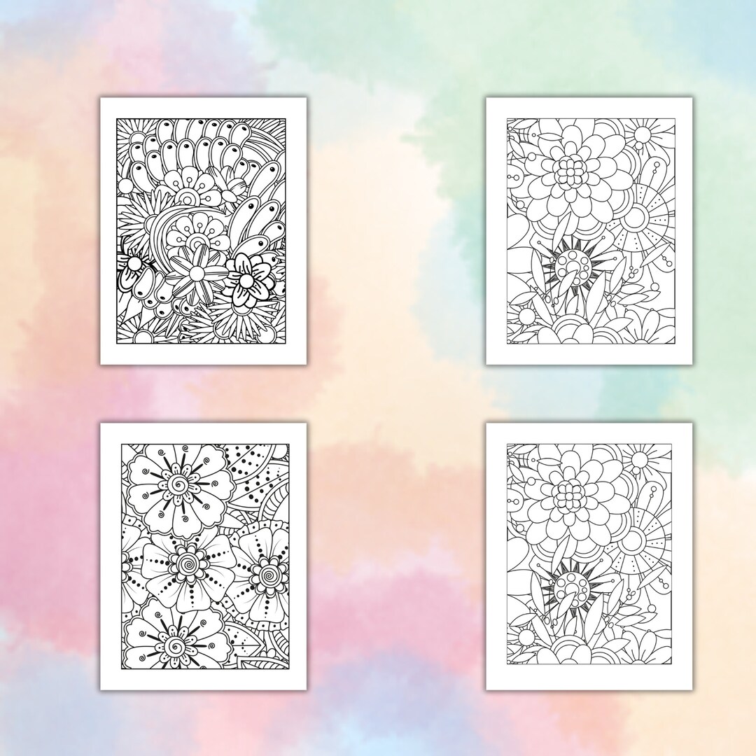 Pattern Floral Coloring Page, Coloring Pages, Activity Pages, Kids ...