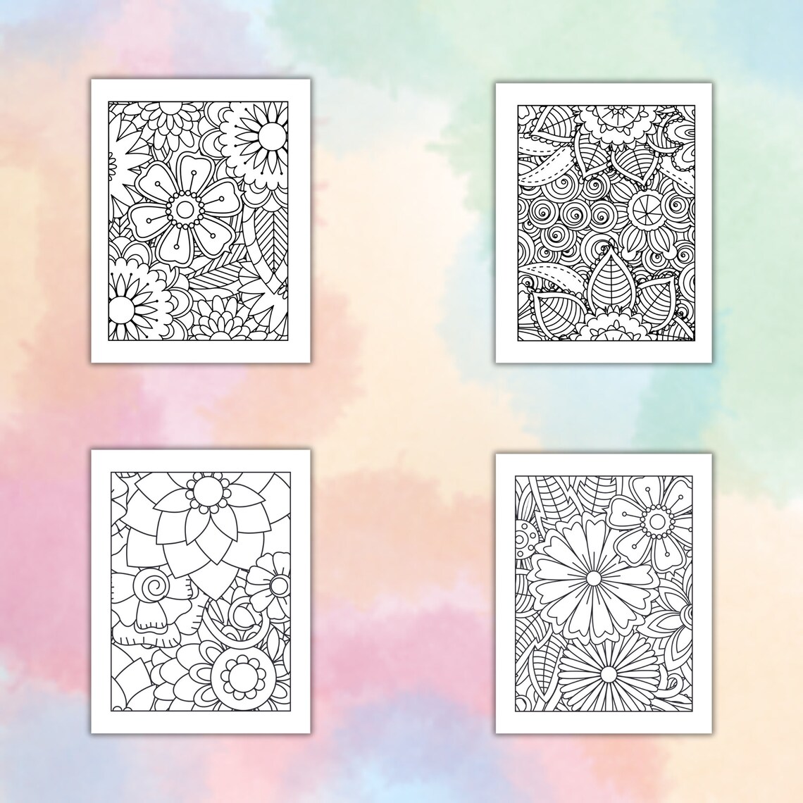 Pattern Floral Coloring Page, Coloring Pages, Activity Pages, Kids ...
