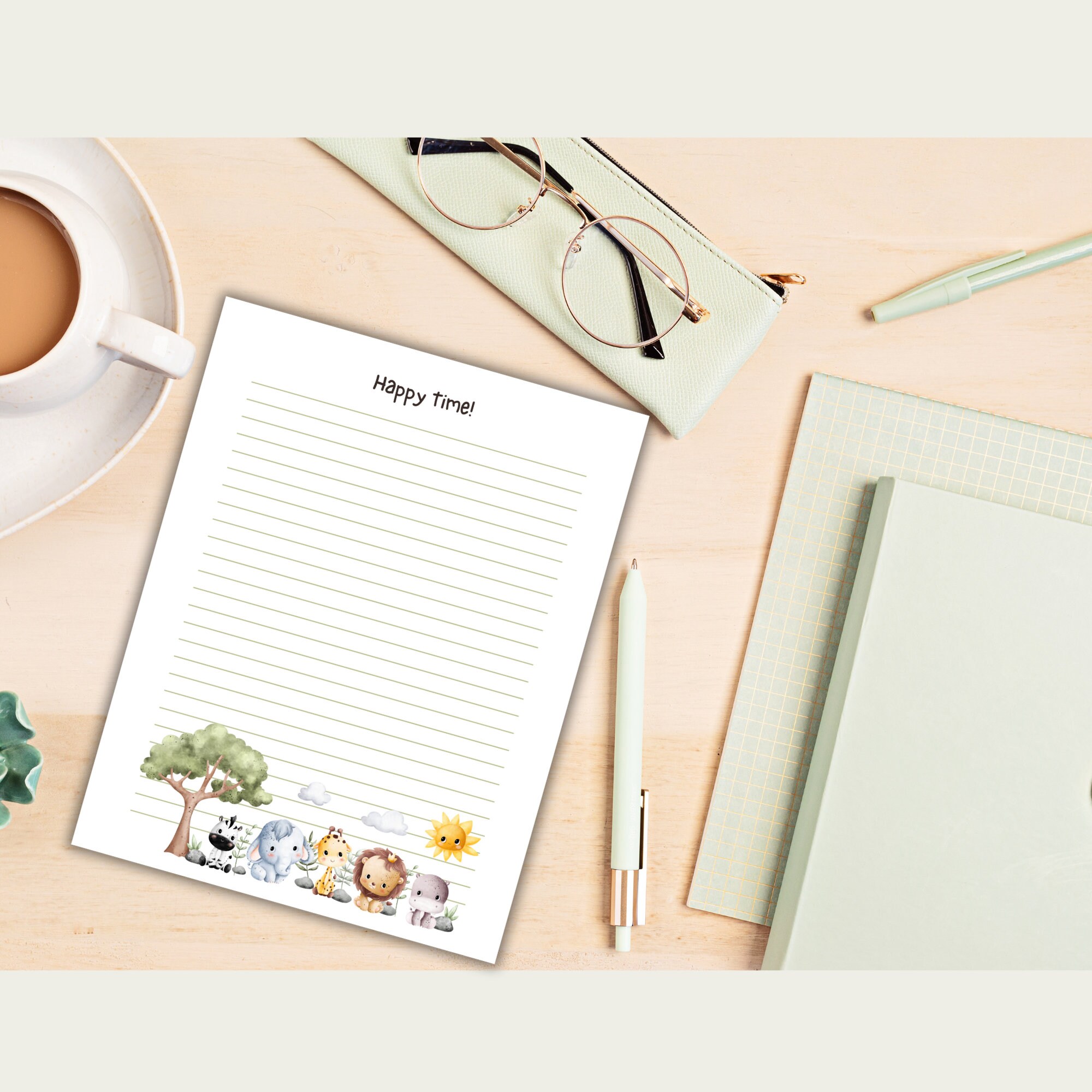 Safari Letter Writing, Safari Jungle Stationery, Wild Animal Theme ...