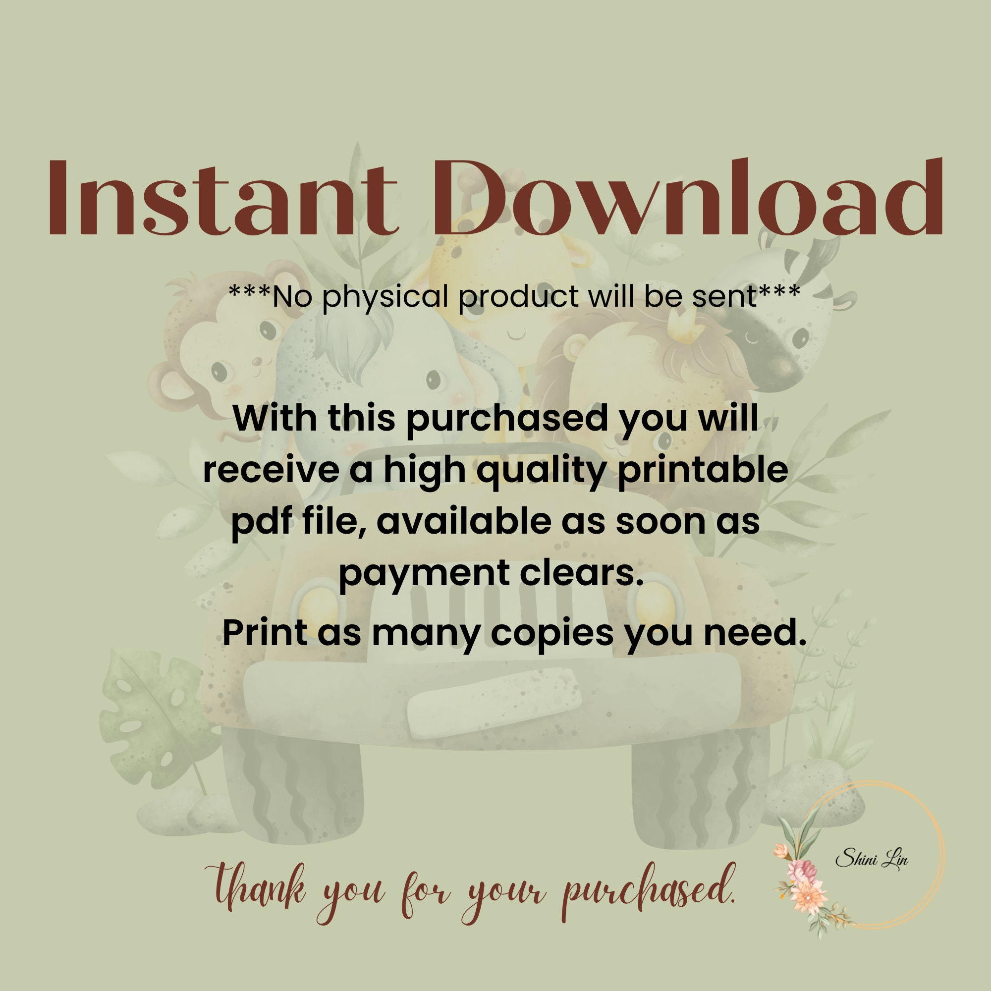 Kids Letter Penpal, Printable Safari Jungle Stationery, Wild Animal ...