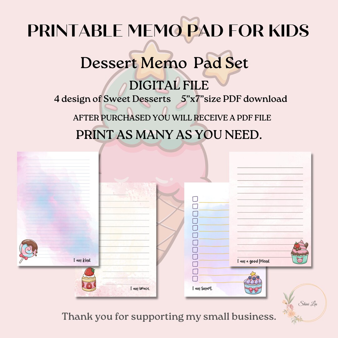 Cute Memo Notepad, Girls Notepad, Gift Ideas, Journaling Stationary ...