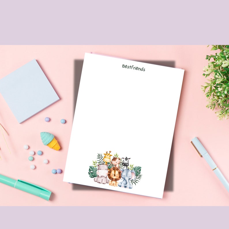 Safari Letter Writing, Safari Jungle Stationery, Wild Animal Theme ...