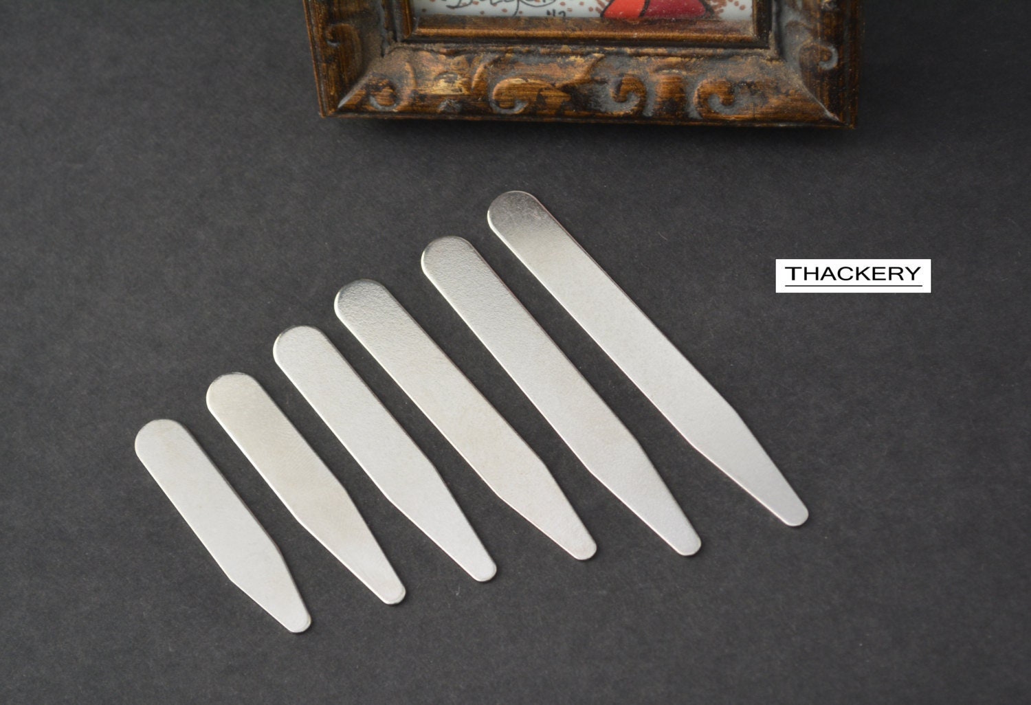 Stainless Steel Set of 5 COLLAR STAYS / TIPS (10 Total) - Sizes 1 3/4 ...