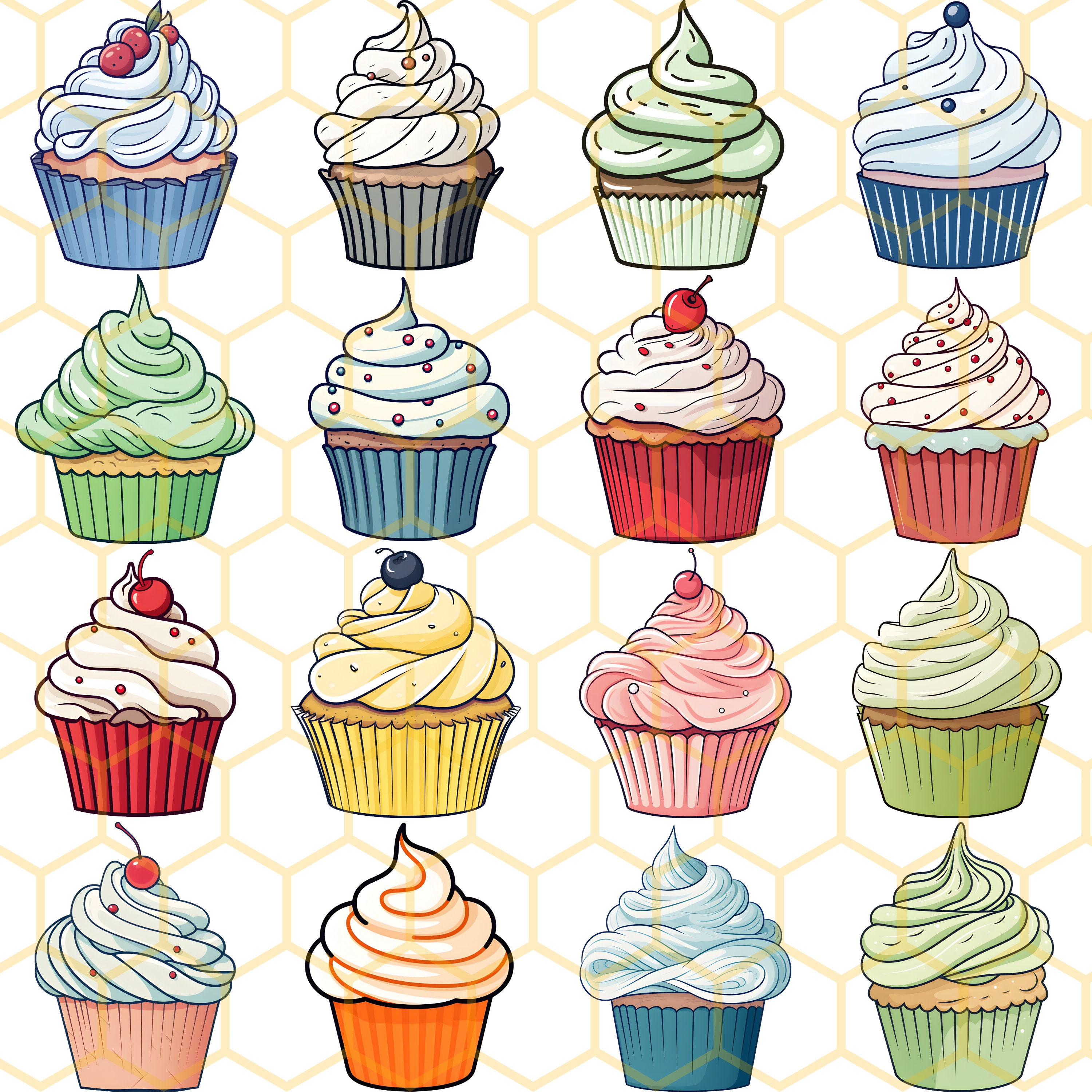 100+ Cupcake Clipart Png High Quality Clip Art Images for Invitations ...