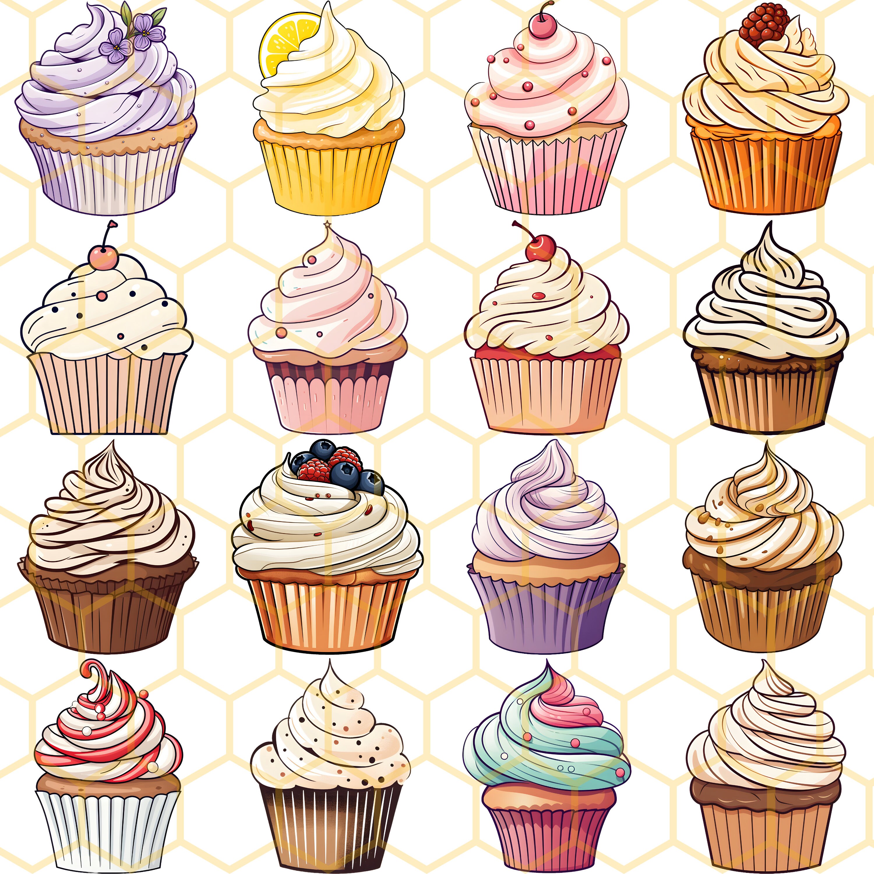 100+ Cupcake Clipart Png High Quality Clip Art Images for Invitations ...