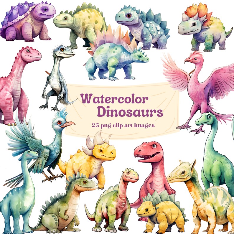 25 Cartoon Dinosaurs Png High Quality Clip Art Images for Kids - Etsy