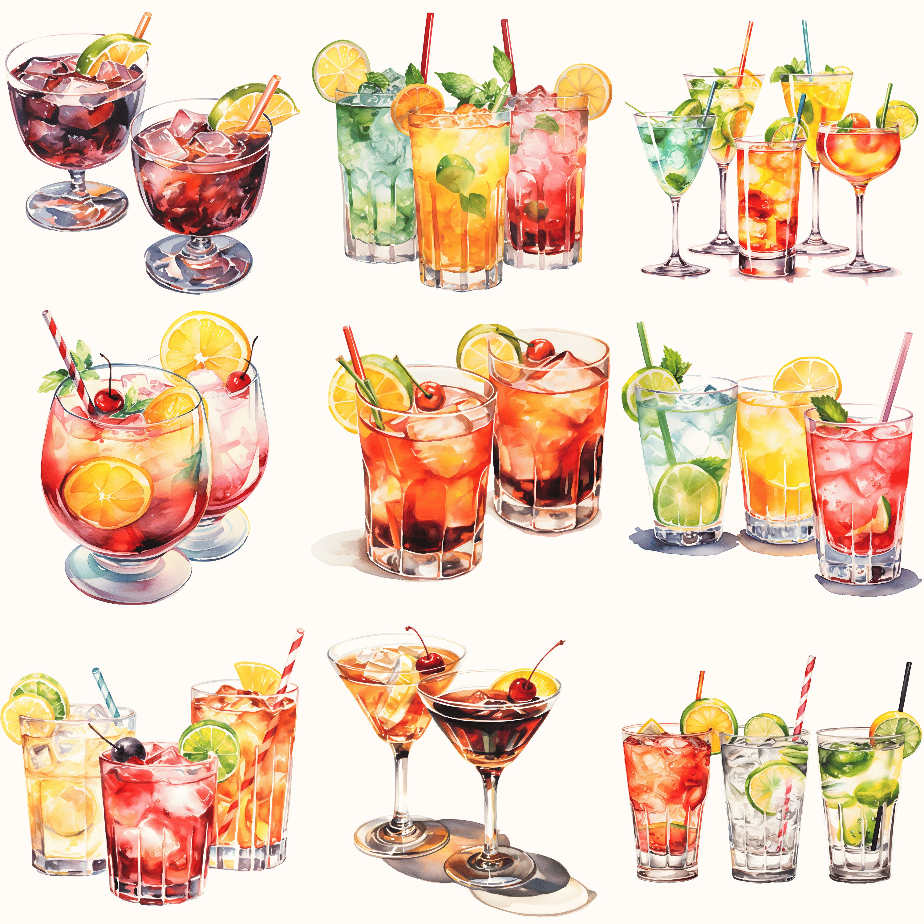 100+ Watercolor Cocktails Png High Quality Clip Art Images for ...