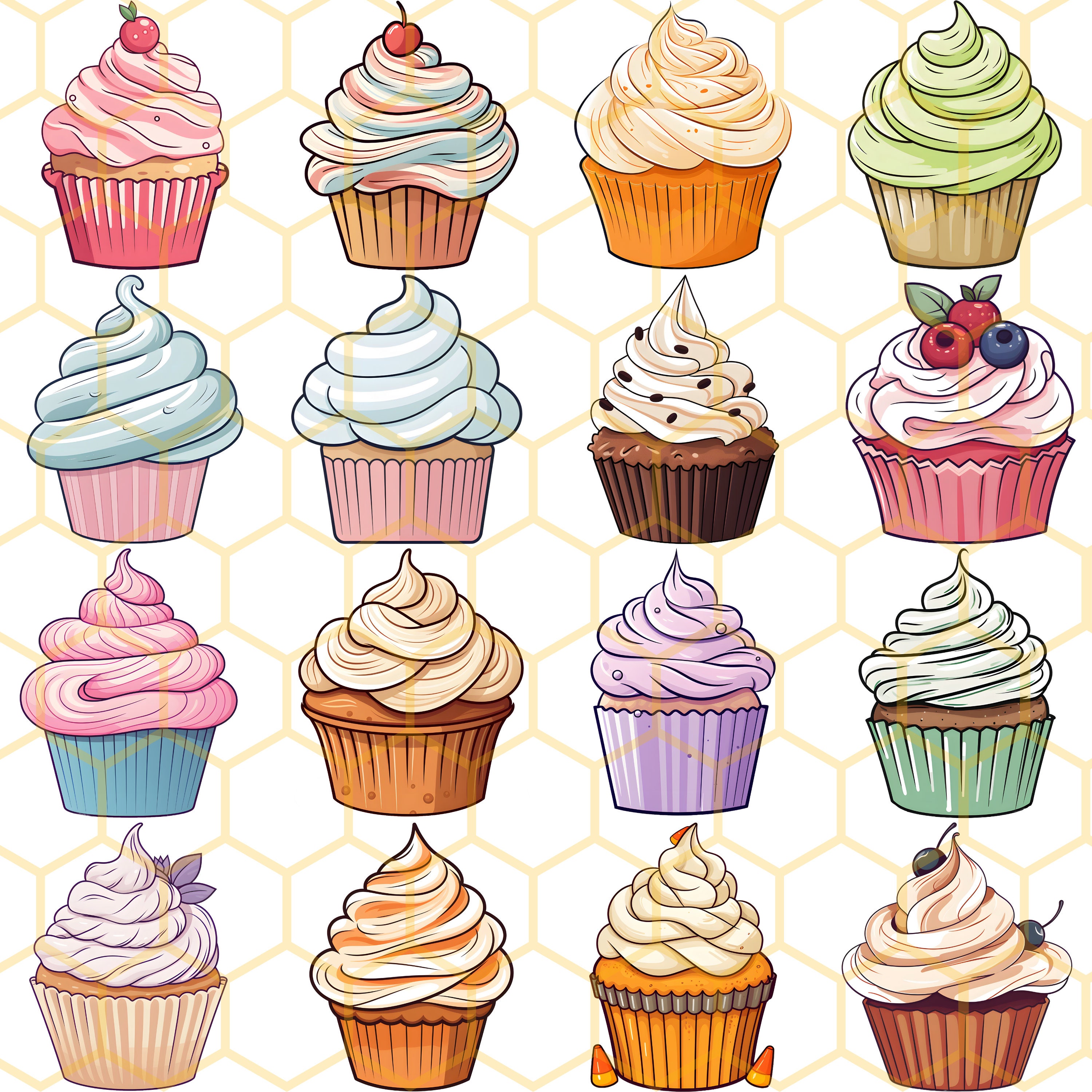 100+ Cupcake Clipart Png High Quality Clip Art Images for Invitations ...