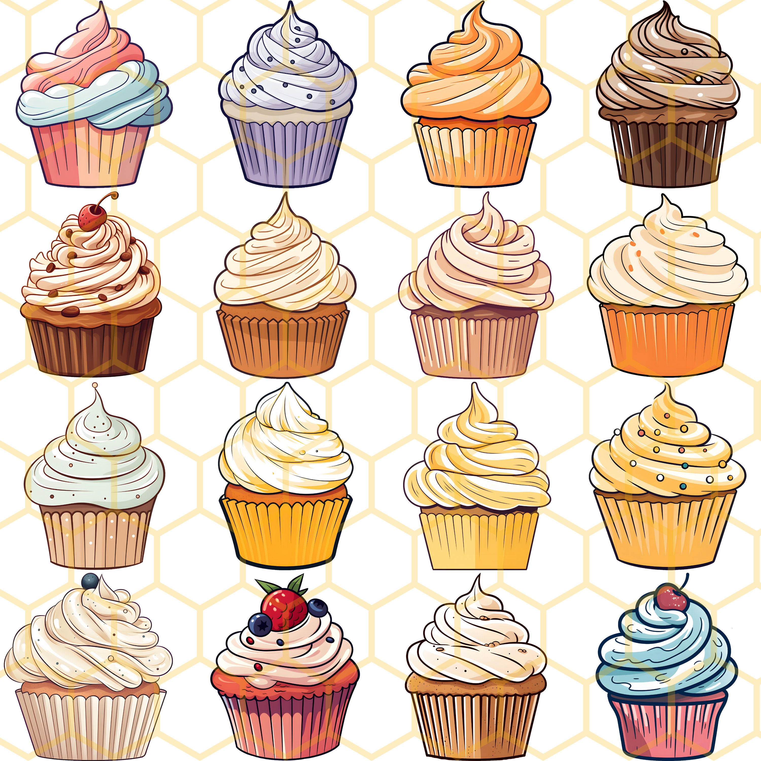 100+ Cupcake Clipart Png High Quality Clip Art Images for Invitations ...