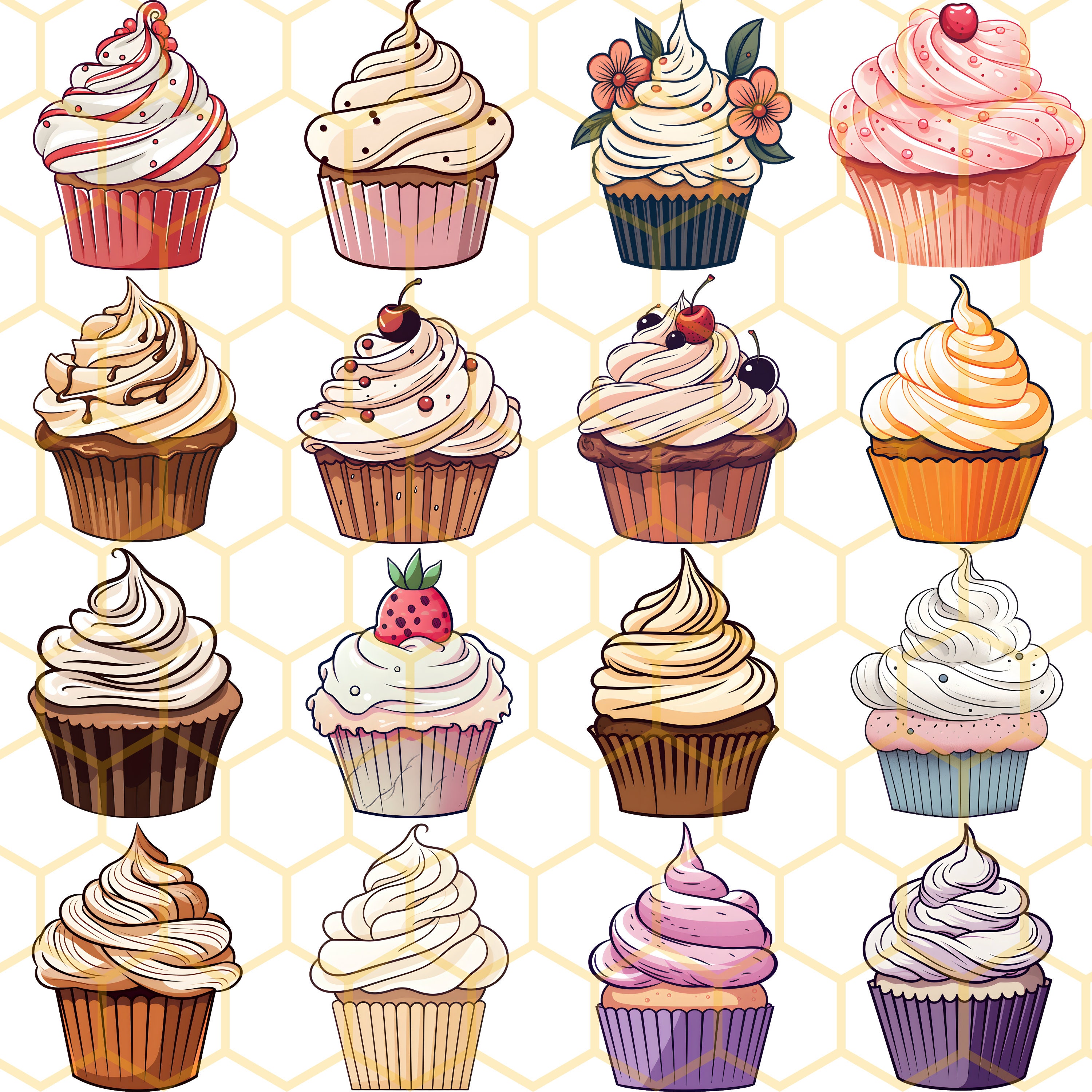 100+ Cupcake Clipart Png High Quality Clip Art Images for Invitations ...