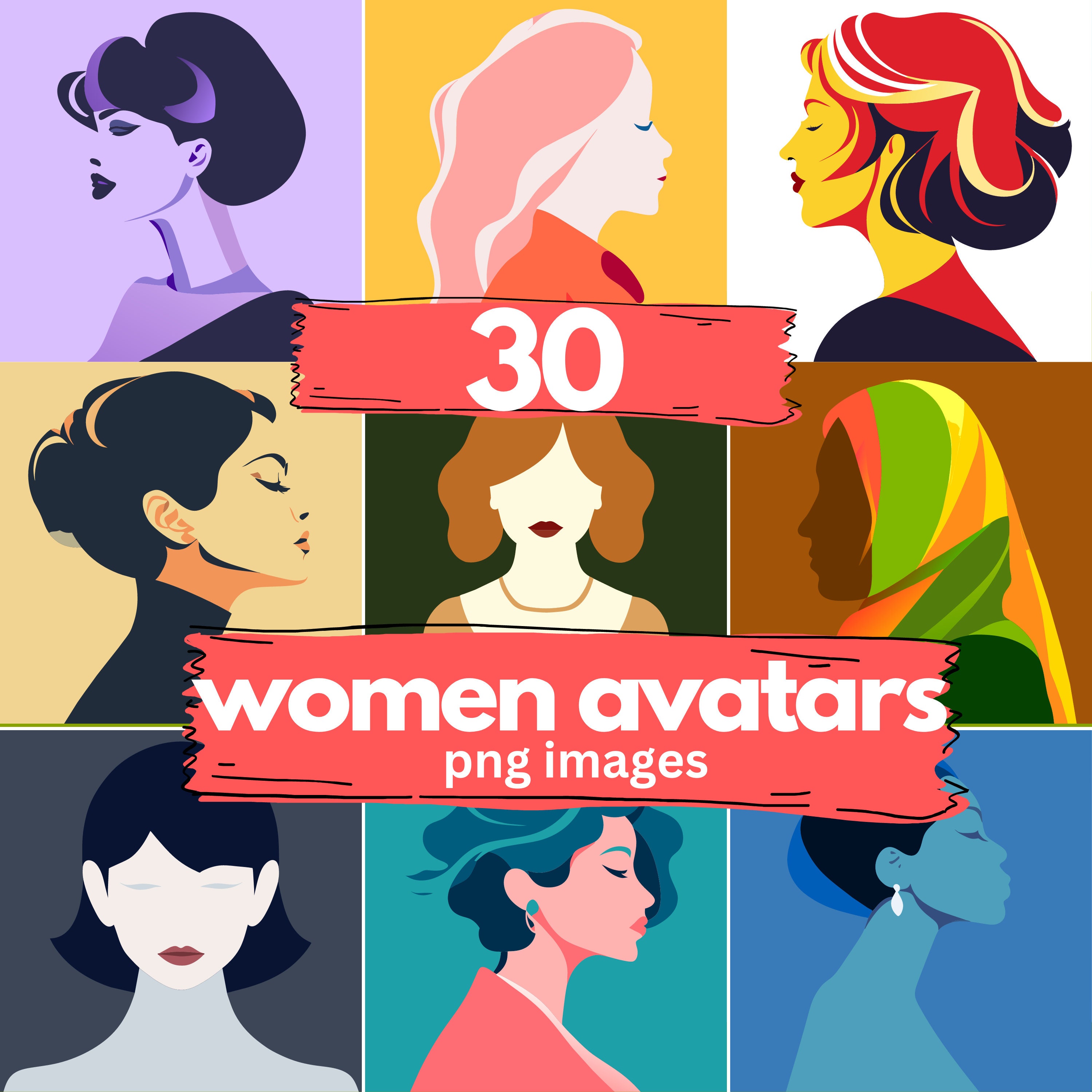 30 Women Avatar Images Png - Etsy