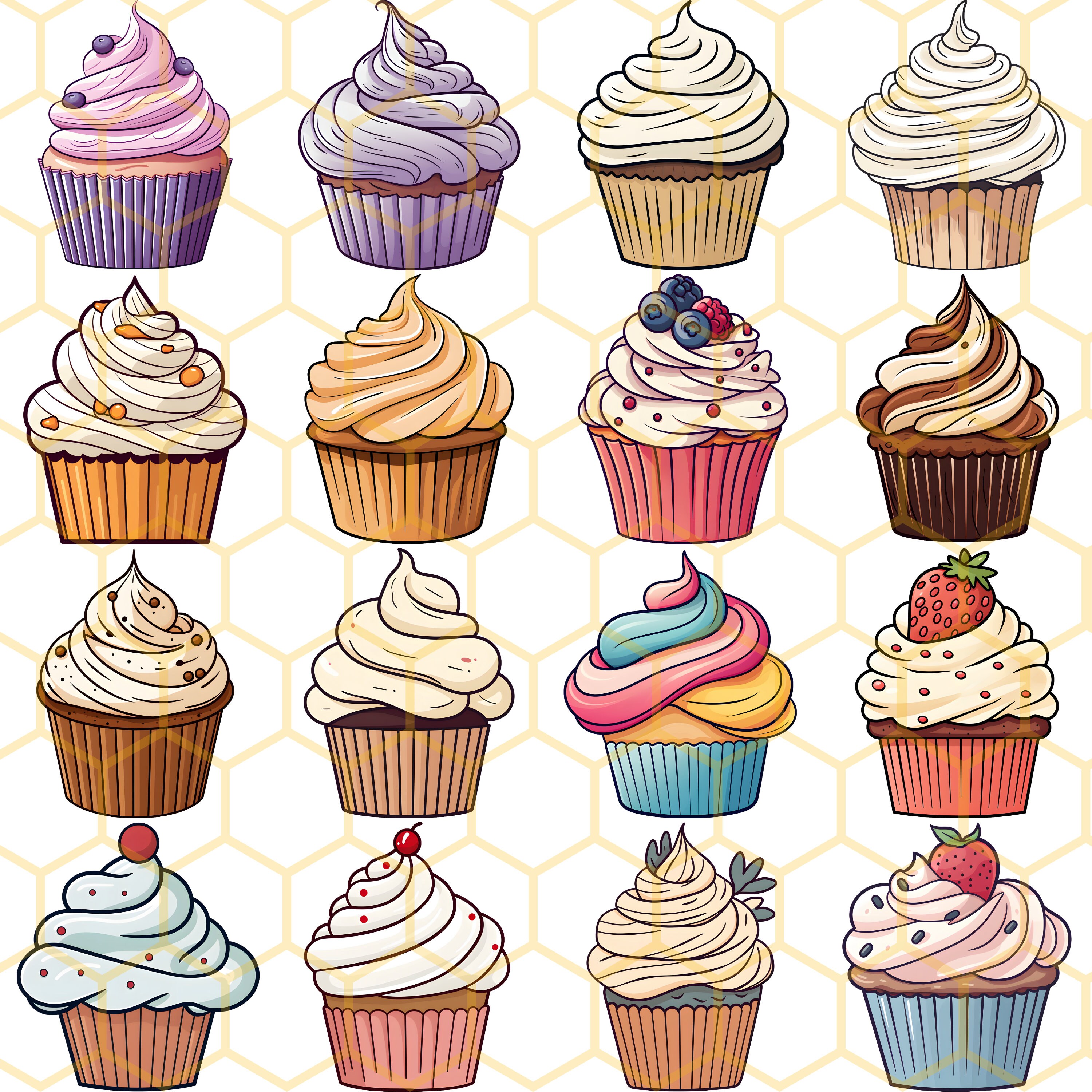 100+ Cupcake Clipart Png High Quality Clip Art Images for Invitations ...