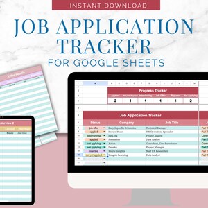 Job Application Tracker Google Sheets Job Planner Interview and Job ...