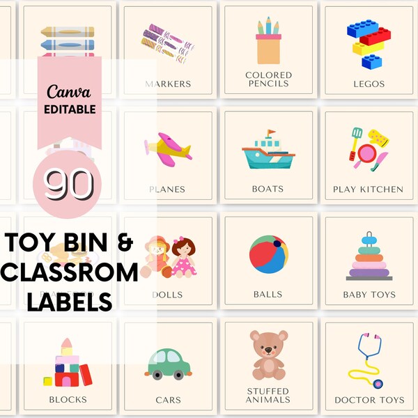 Toy Bin Labels - Etsy