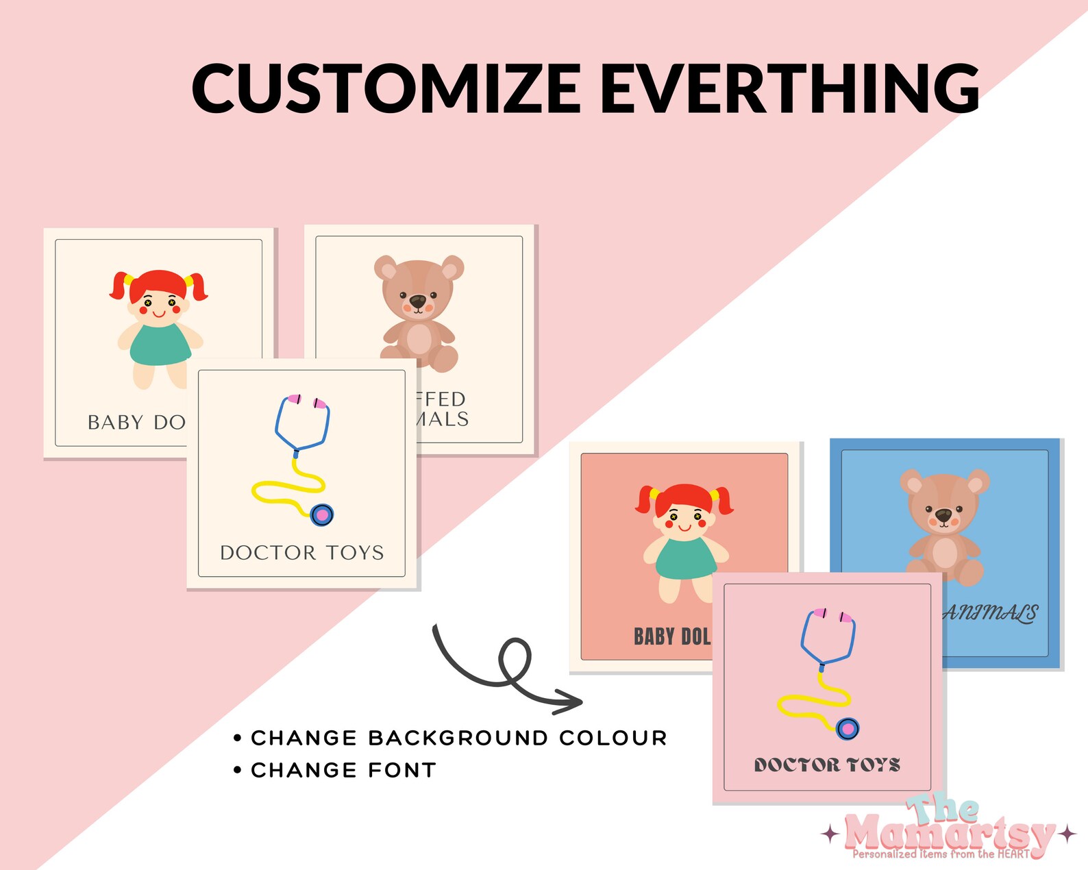 Toy Bin Labels Editable Canva Labels Playroom Labels Digital Download ...