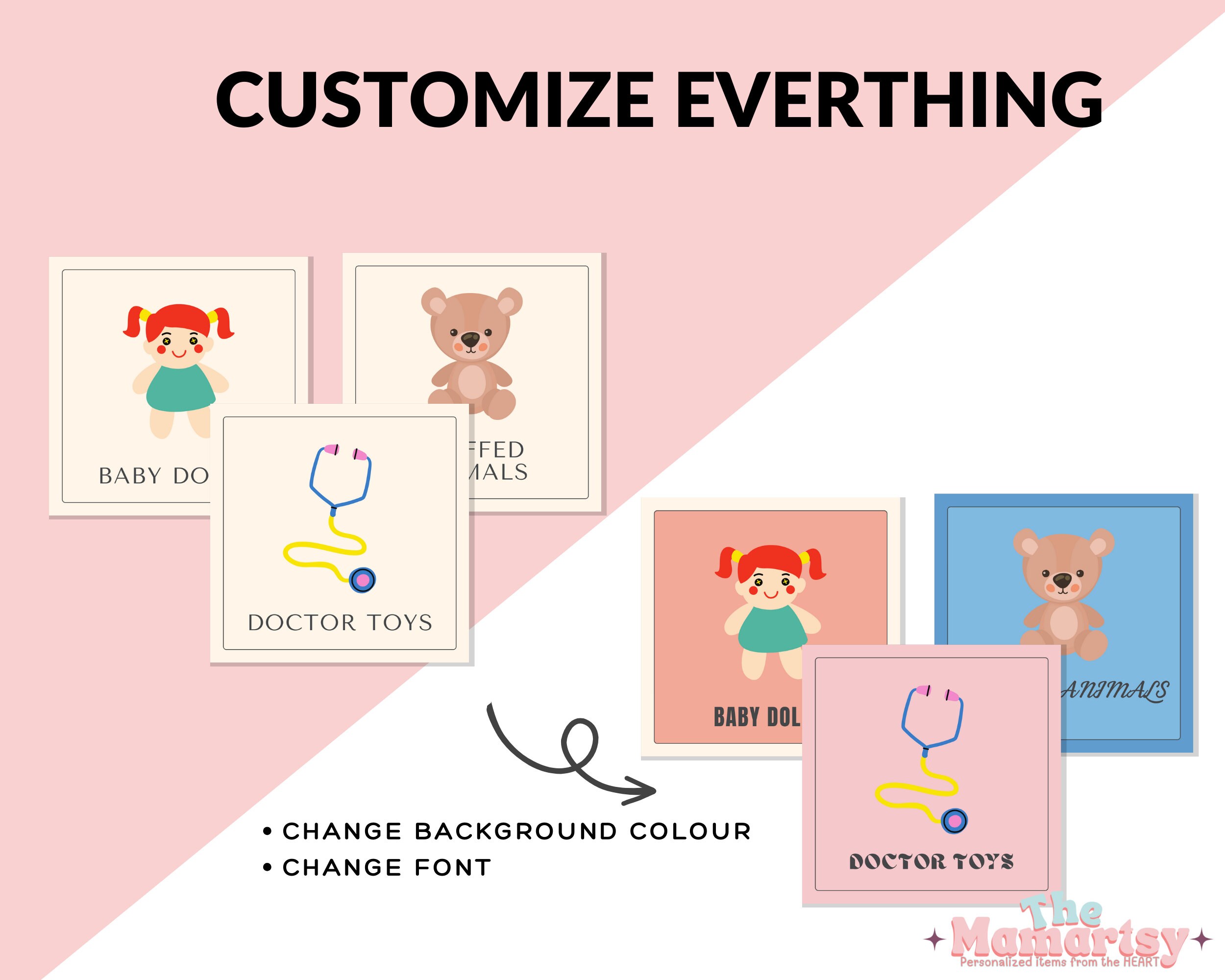 Toy Bin Labels Editable Canva Labels Playroom Labels Digital Download ...