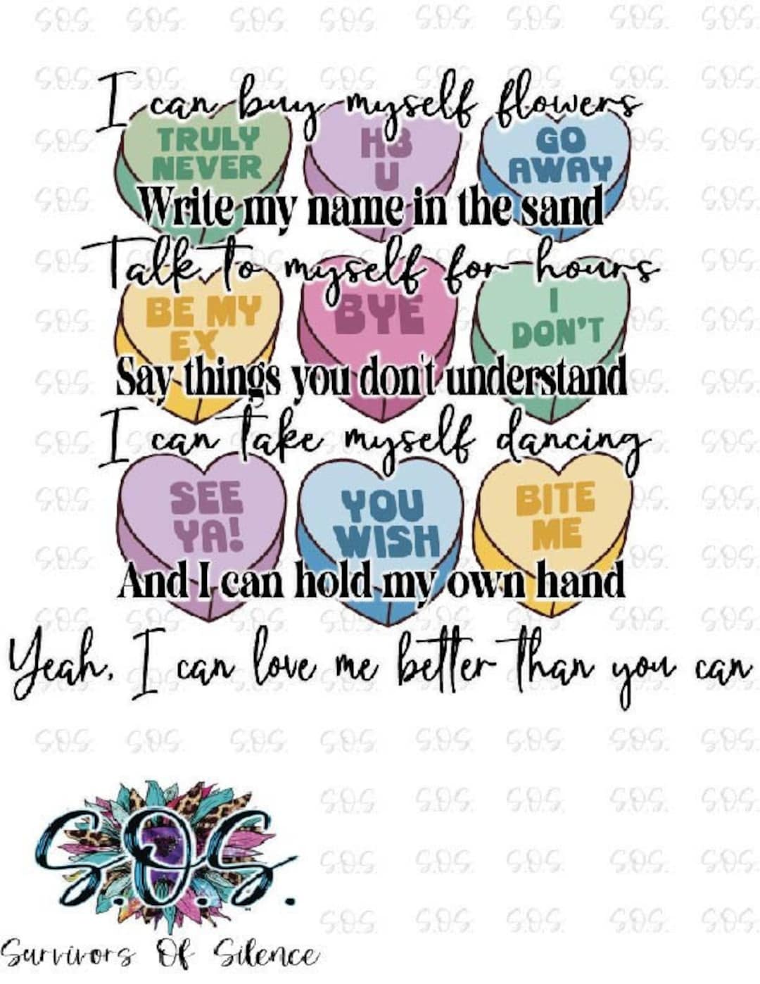 I Can Buy Myself Flowers PNG, Miley Cyrus, Flowers, Candy Hearts, SVG ...