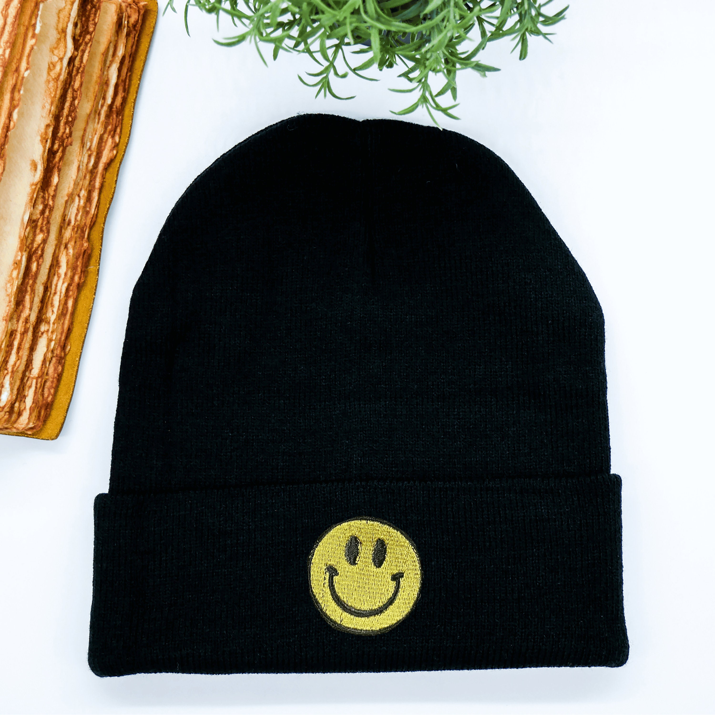 Smile Face Hat, Beanie, Fold Hat, Black Beanie, Winter Hat, Gift ...