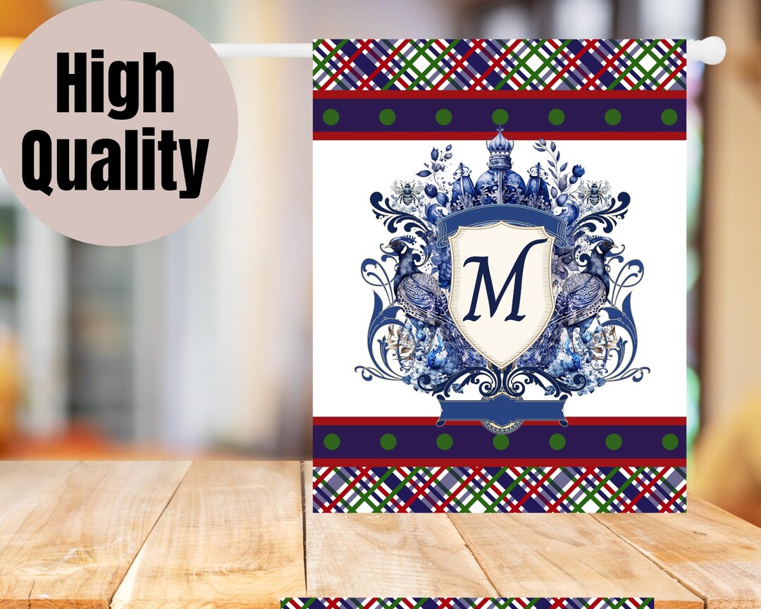 Personalized House Flag Custom Garden Flag 12 X 18 Chinoiserie Garden ...