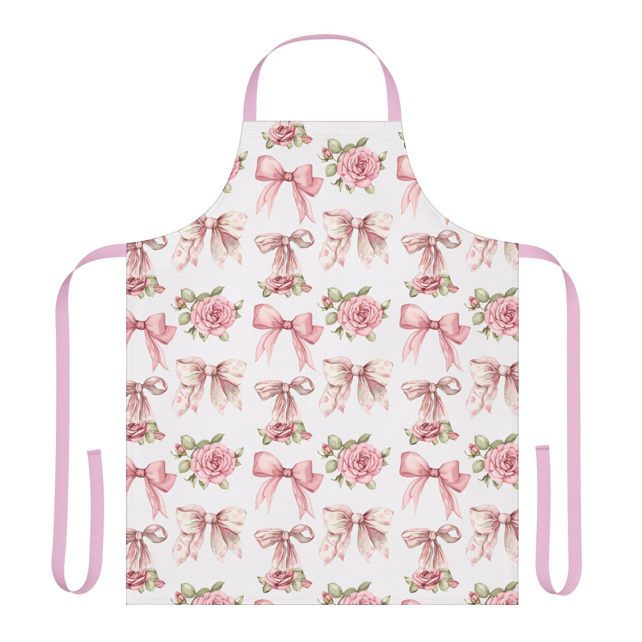 Coquette Apron Pink Bow Apron Pink Bows Flower Gift Coquette Kitchen ...