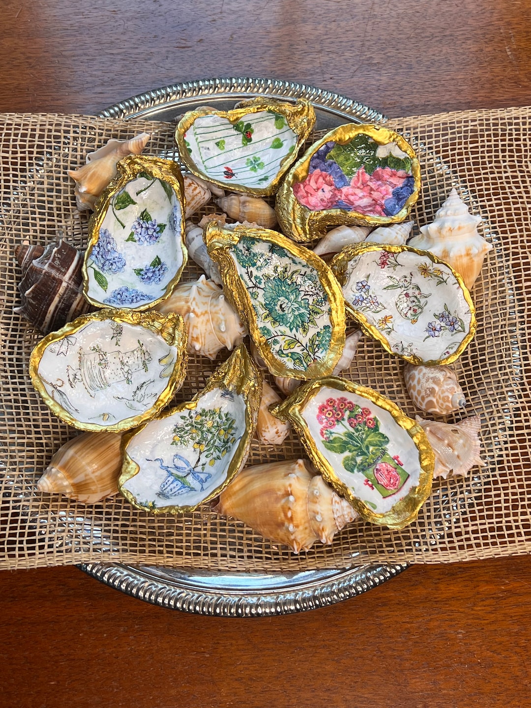 Oyster Shell Ring Dish Trinket Dish Jewelry Dish Coastal Decor Oyster ...