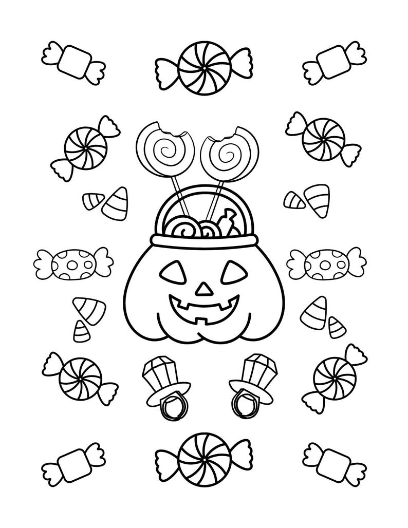 Printable Halloween Coloring Pages-canvas Sublimation Images-kids ...