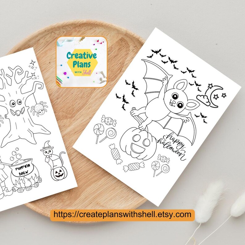 Printable Halloween Coloring Pages-canvas Sublimation Images-kids ...