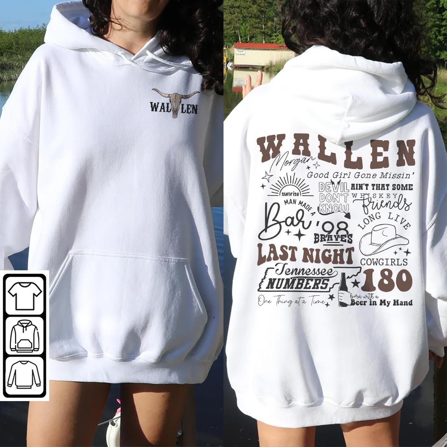 Retro Wallen Western Music Shirt, 2 Side One Thing At A Time Country Concert Sweatshirt Designed ...