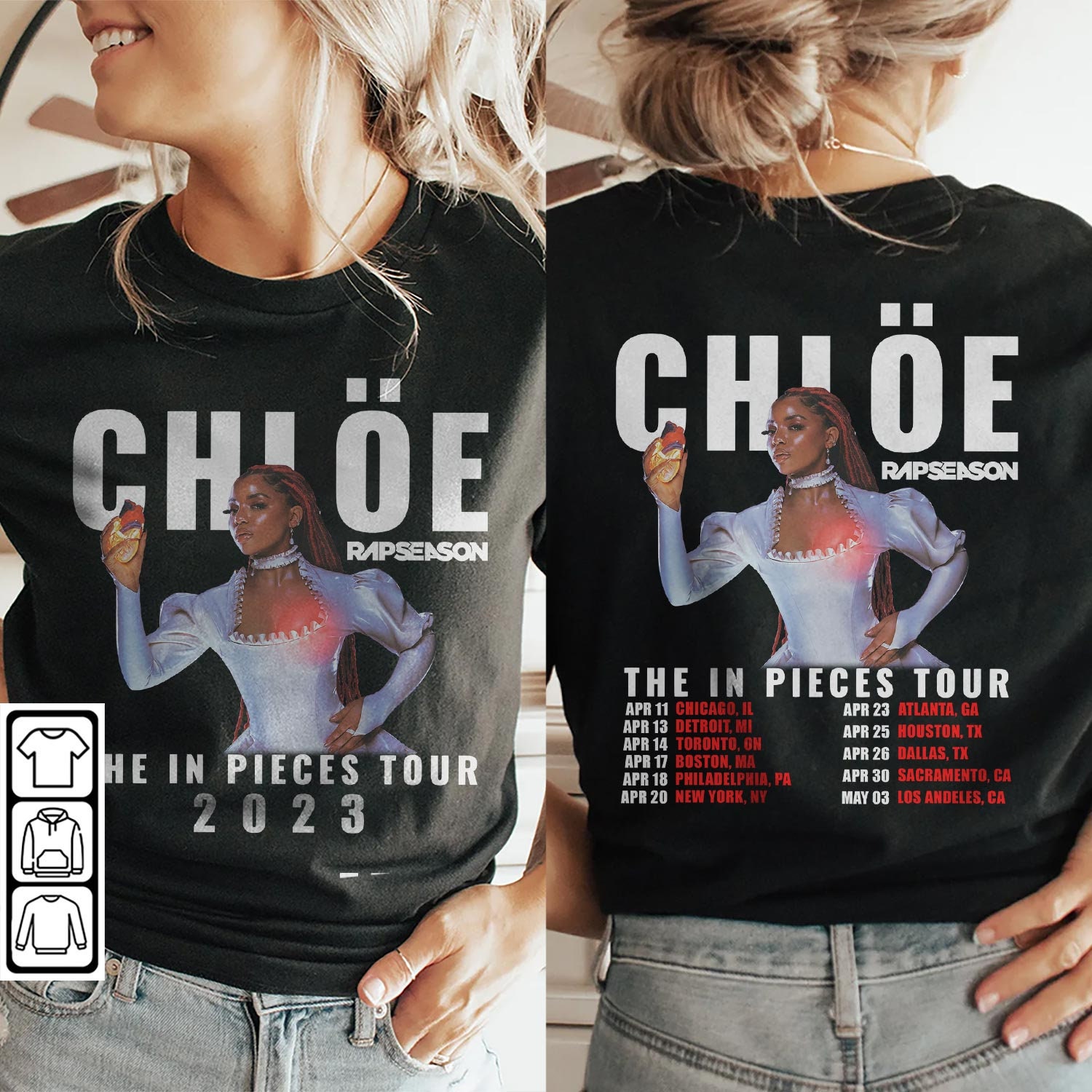 Chloe Bailey Tour Music Shirt, 2 Side The In Pieces World Tour Hoodie ...