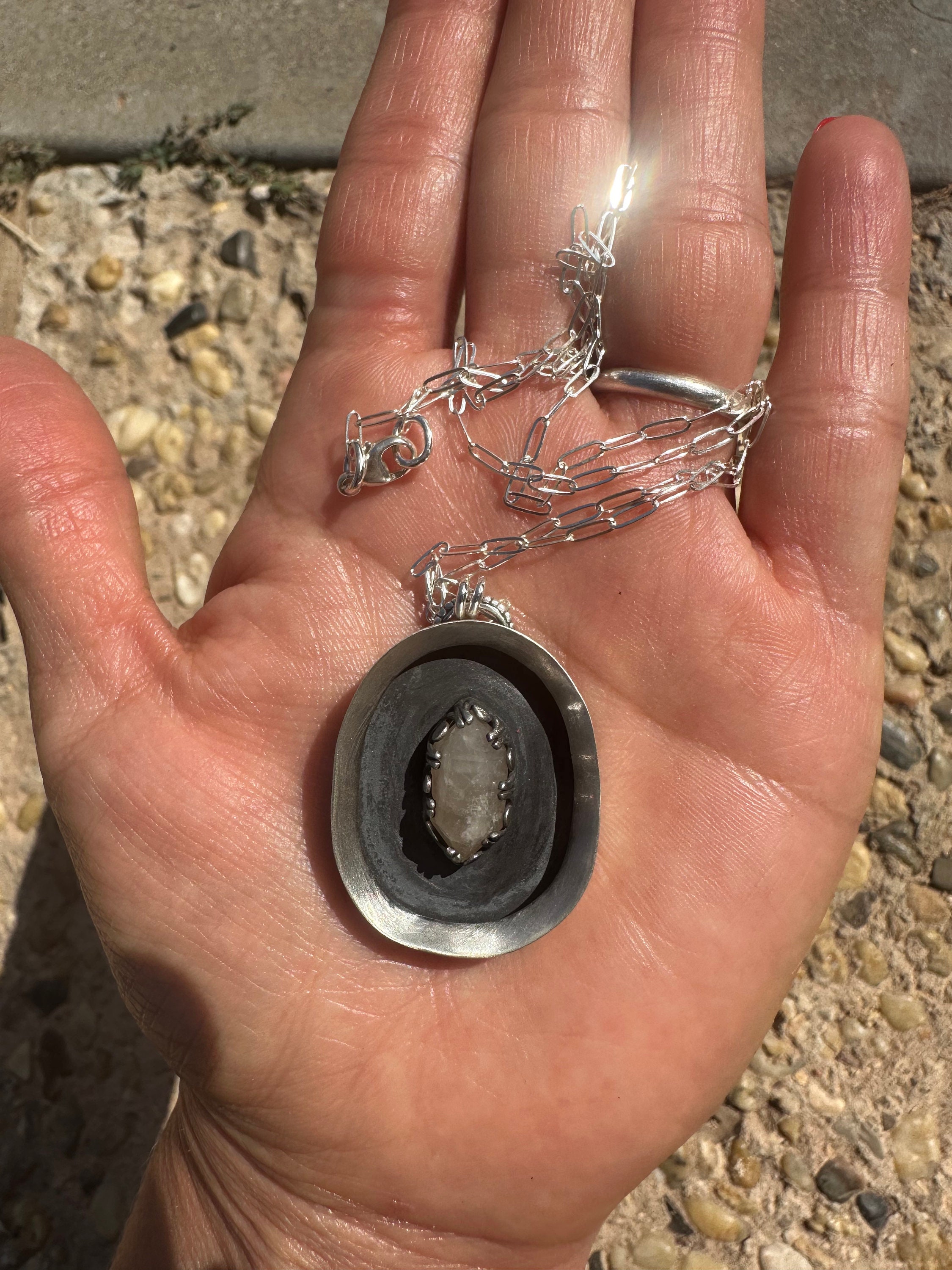 Pecos Diamond Necklace in Sterling Silver - Etsy