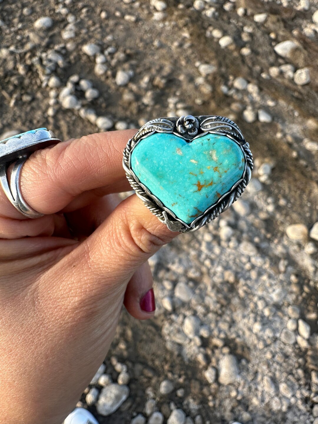 Turquoise Heart Ring Sterling Silver Ruidoso Turquoise New Enchantment ...