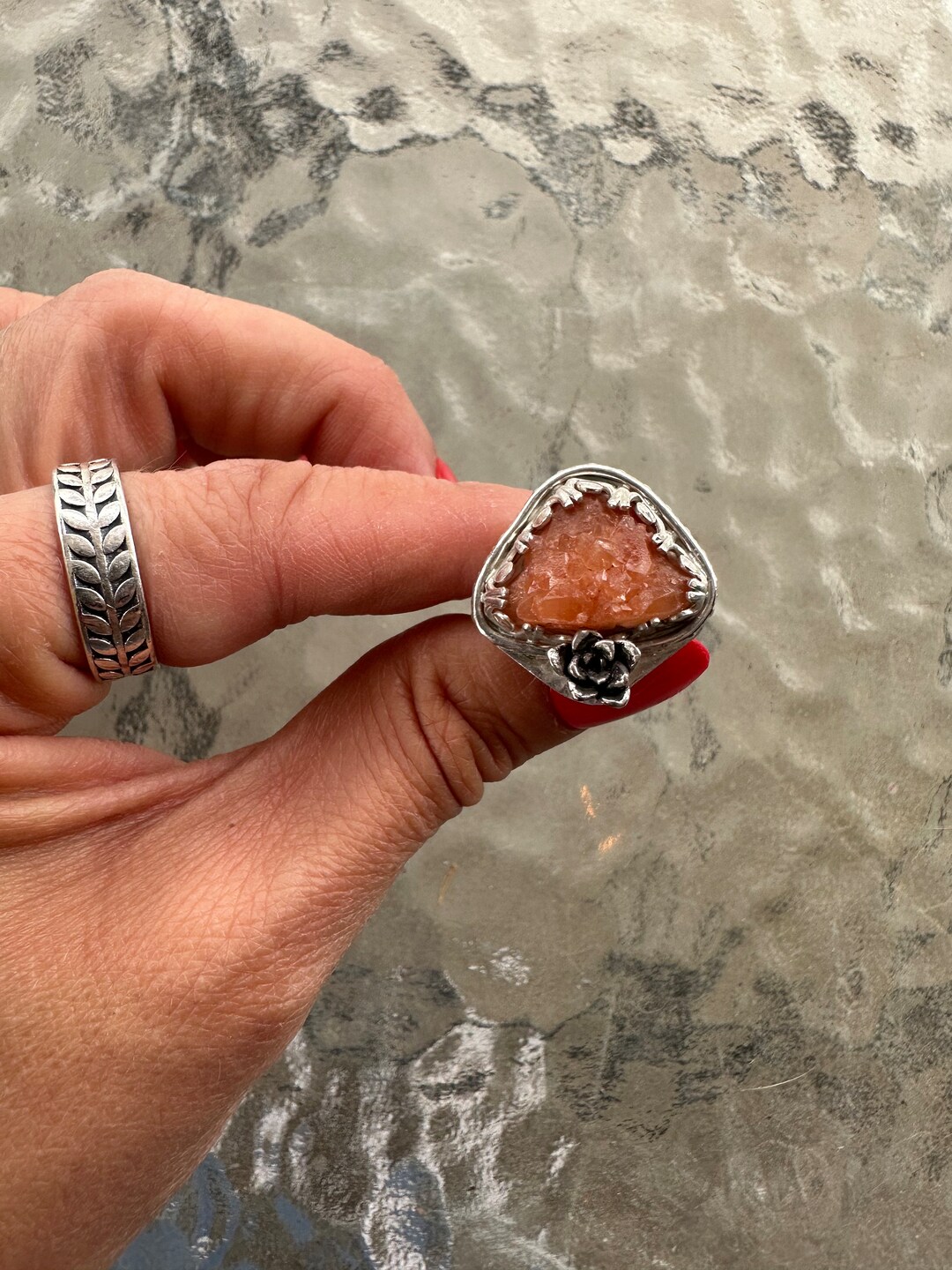 Pecos Diamond Ring Sterling Silver New Mexico Gemstone - Etsy