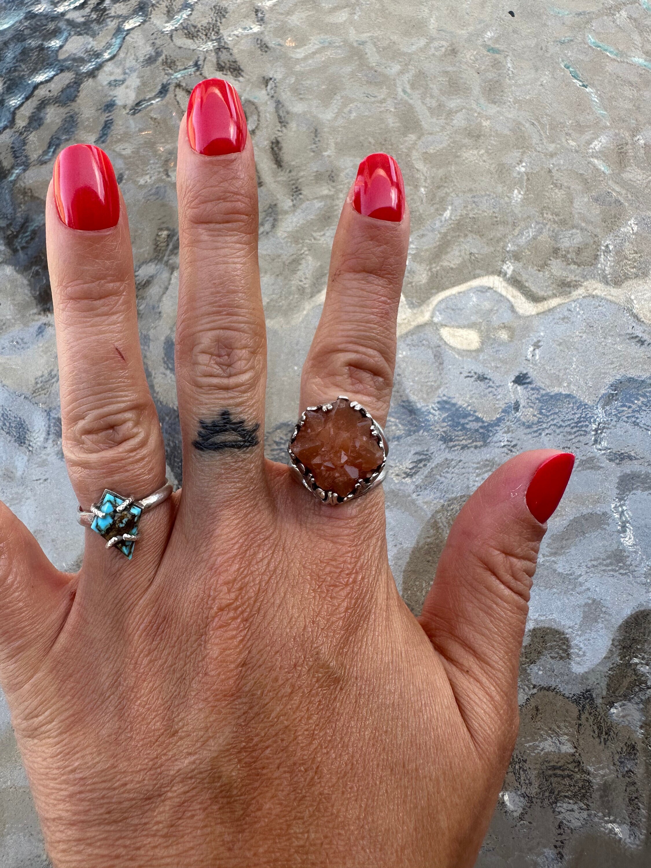 Pecos Diamond Cluster Ring Sterling Silver - Etsy