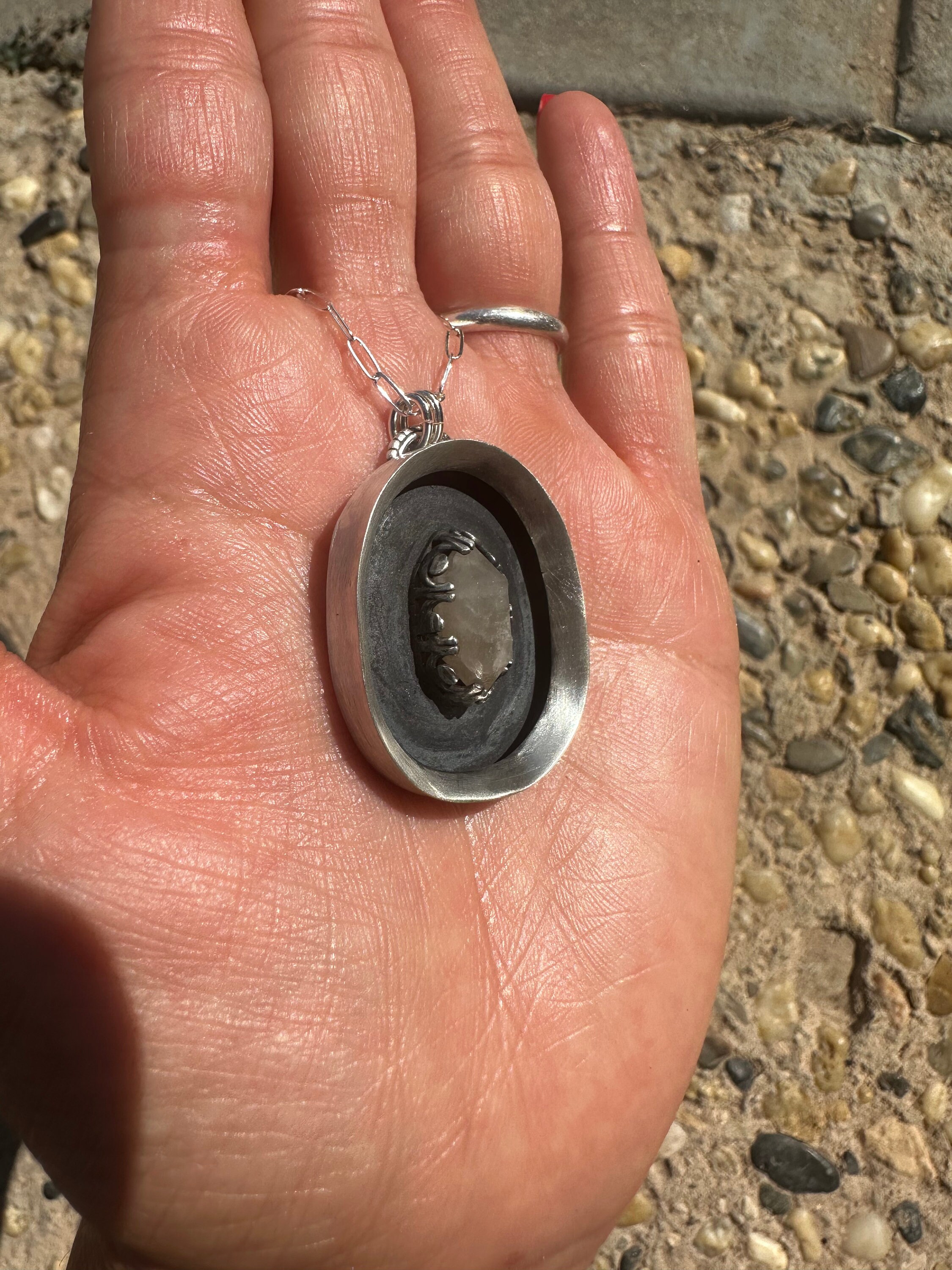 Pecos Diamond Necklace in Sterling Silver - Etsy