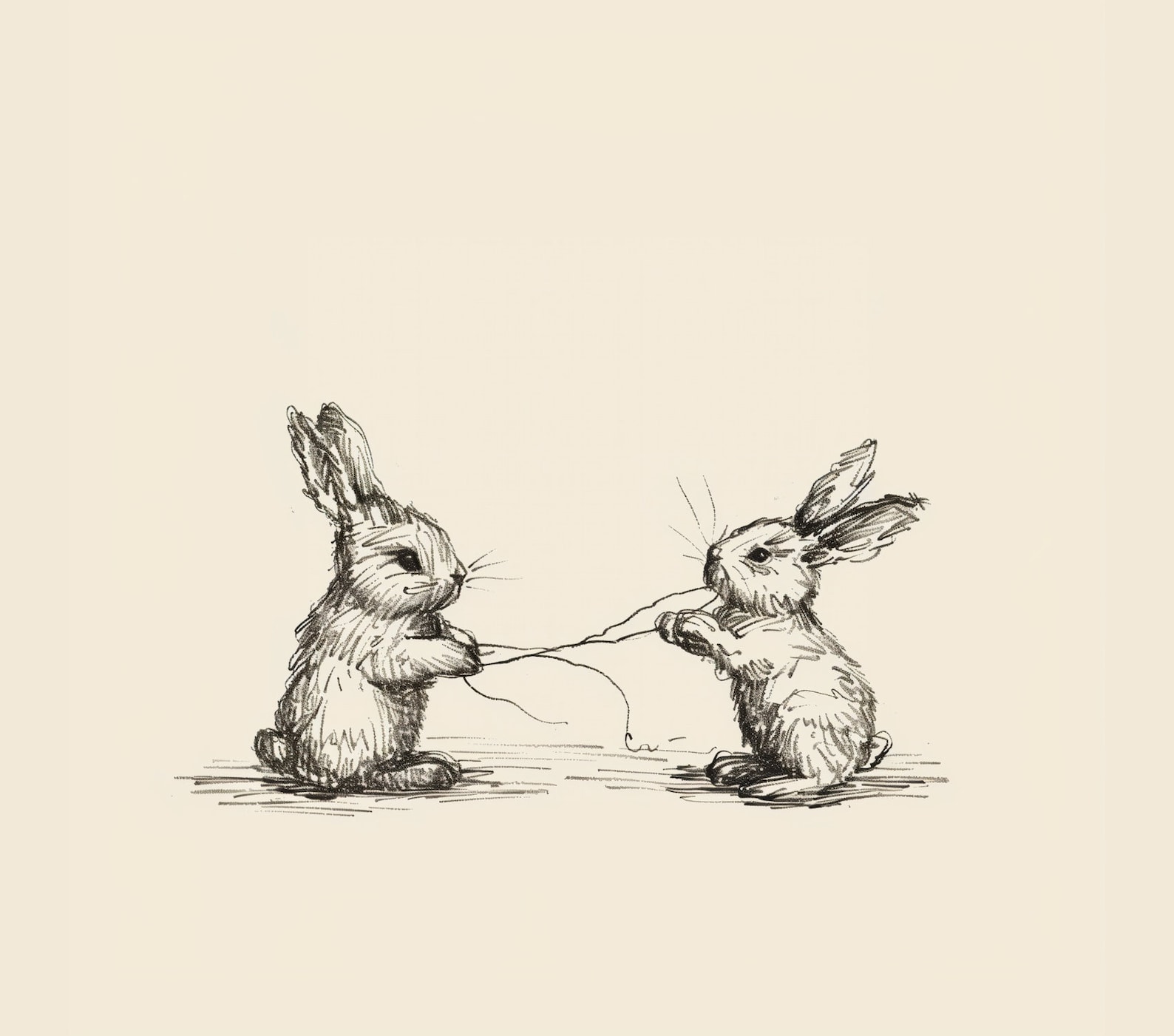 Vintage Bunny Illustration | Pencil Illustration | Printable Digital ...