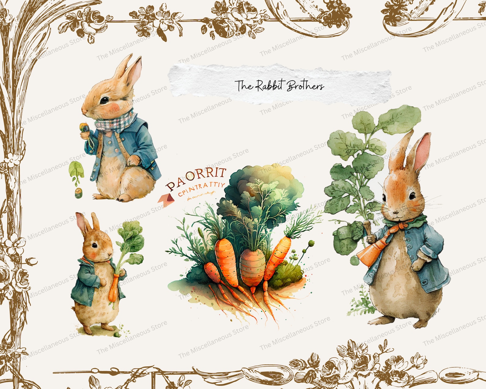Peter Rabbit Clip Art | Bunnies an Animal Friends | Water Color ...