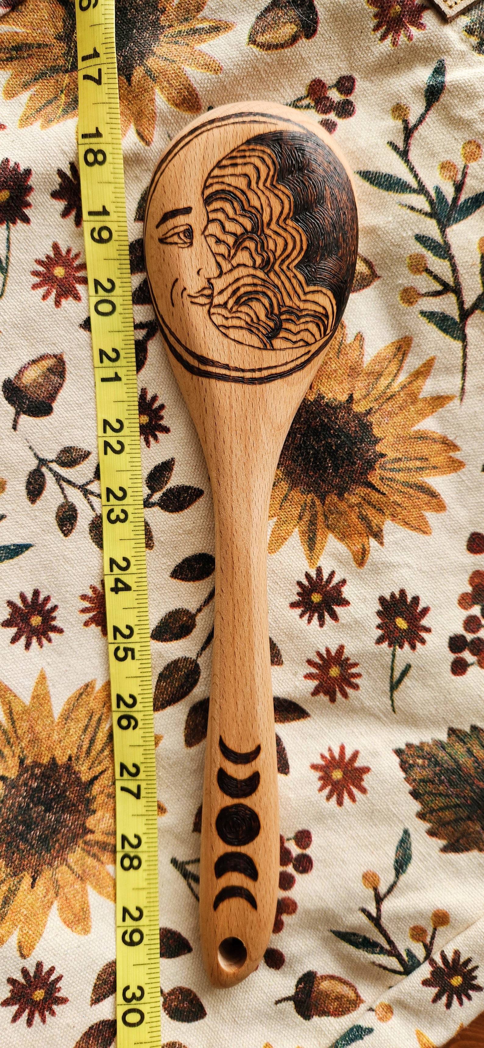 Wooden Spoon With Wood Burning Moon Design - Etsy