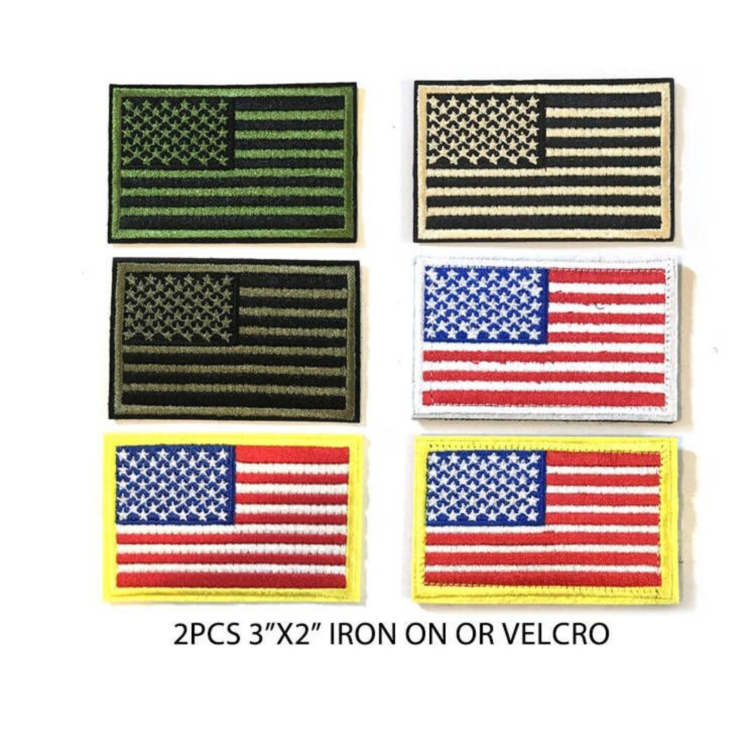 2pcs American United States Flag Embroidered Embroidery Patch Decal ...